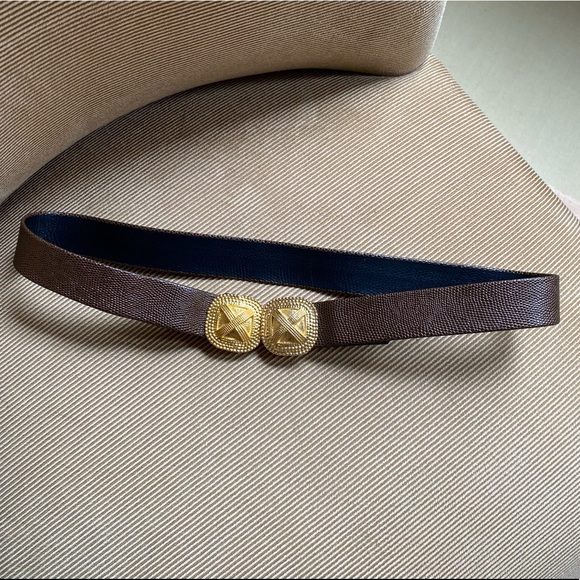Accessories | Mimi Di N Vintage Gold Brown Belt | Poshmark